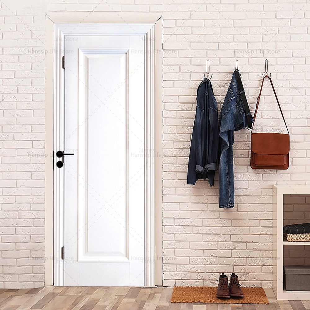 Solid Color Door Sticker Wood Style Wrap Full Door Vinyl PVC Waterproof ...