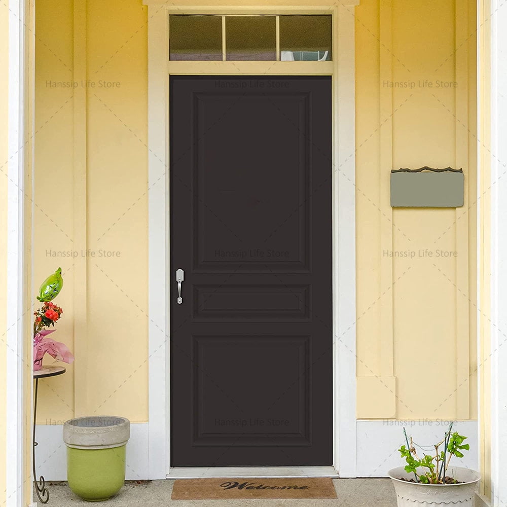 Solid Color Door Sticker Wood Style Wrap Full Door Vinyl PVC Waterproof ...