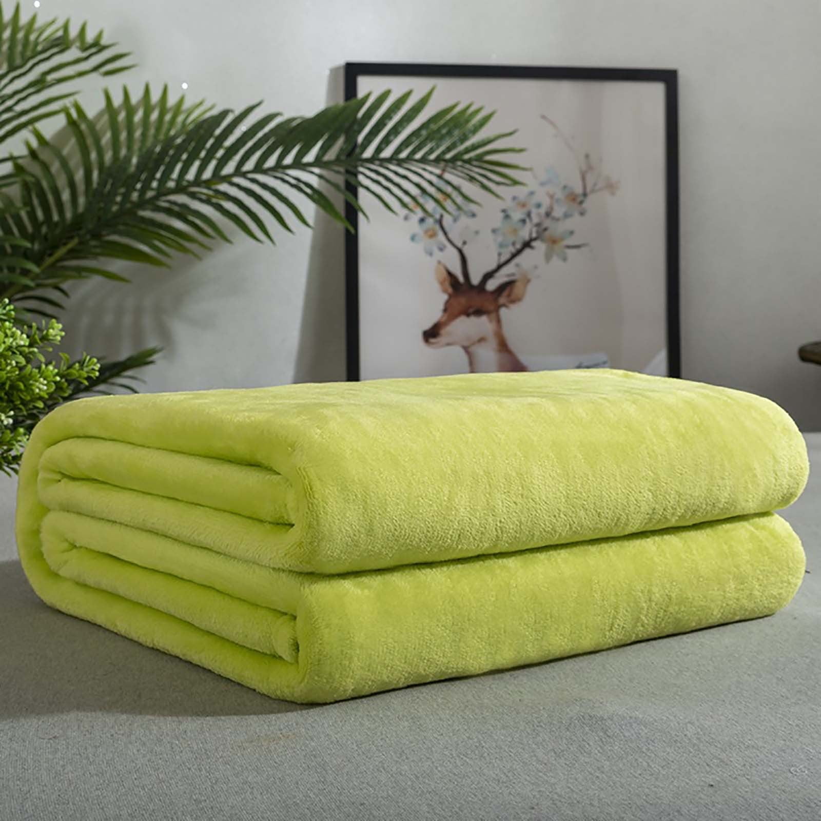 Solid Color Double-Sided Flannel Blanket for Office Nap, Summer ...
