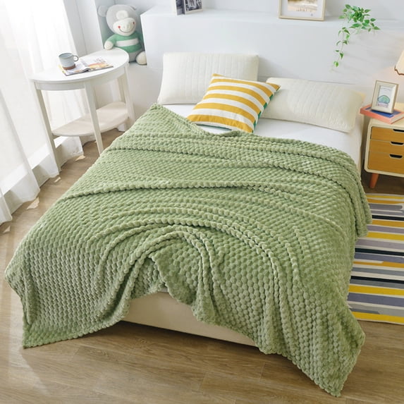 Solid Color Flannel Blanket with Ultra-Soft Velvet Touch Fade-Resistant ...