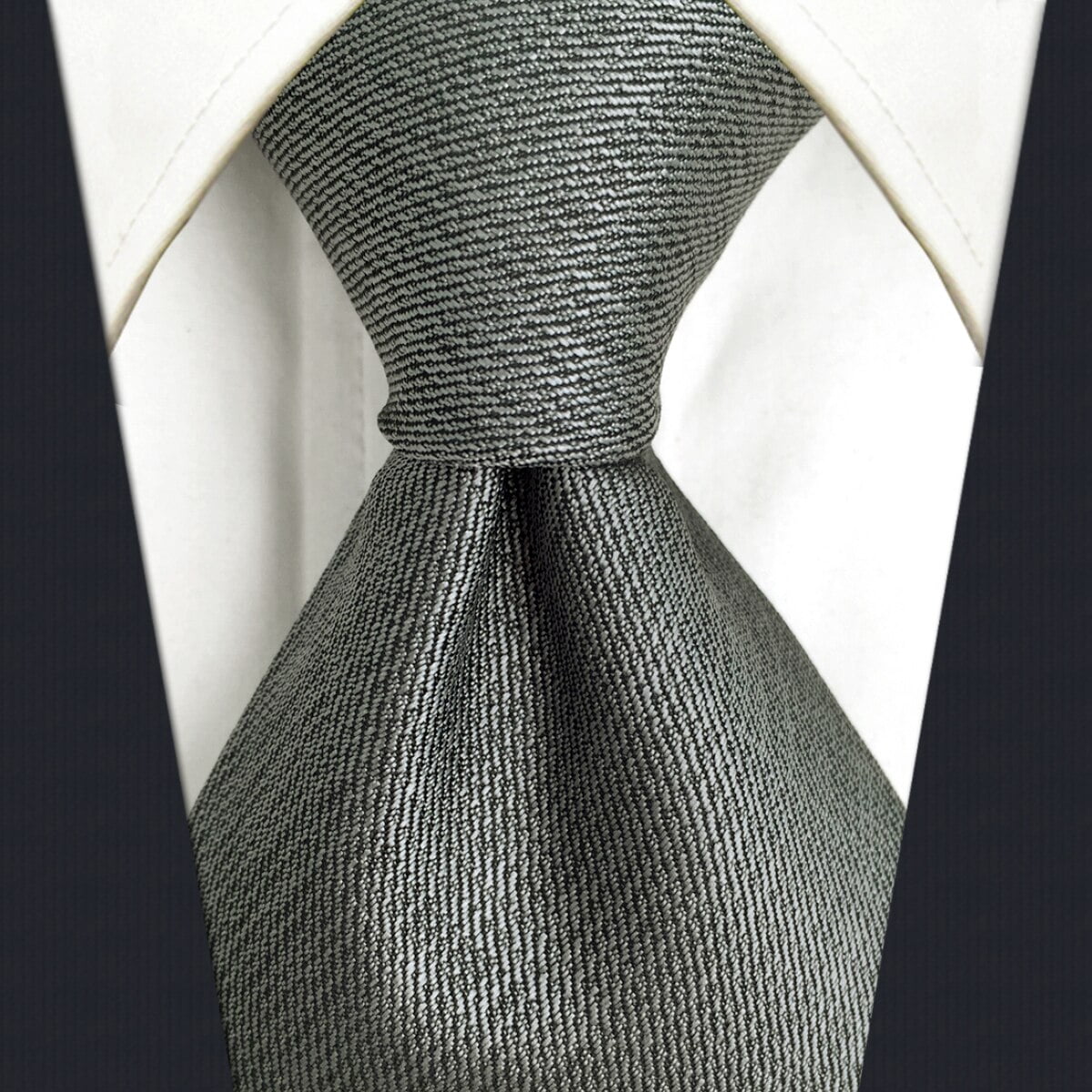 Solid Color Grey Mens Neckties Silk Ties Business Classic 57.5 inches - Walmart.com