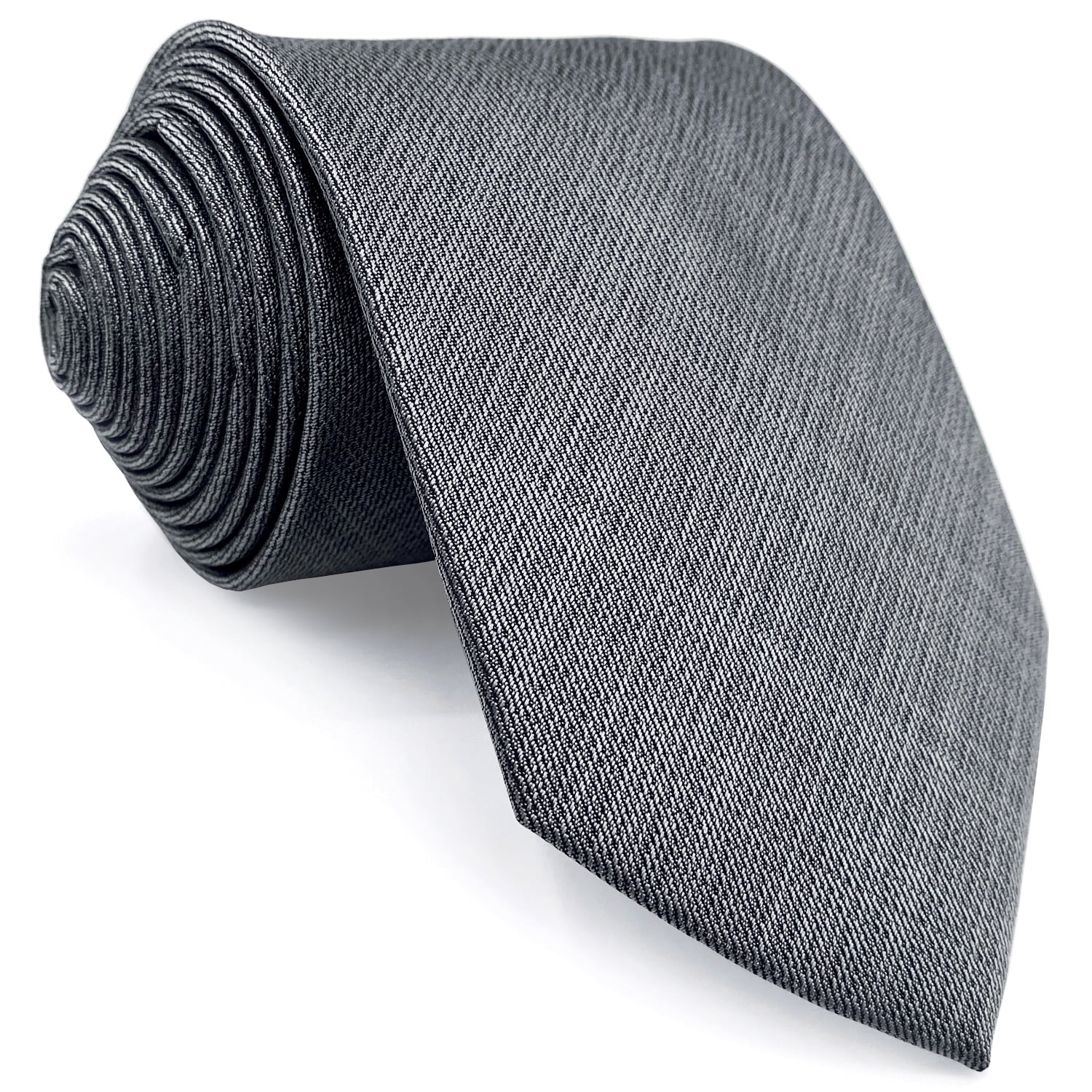 Solid Color Grey Mens Neckties Silk Ties Business Classic 57.5 inches ...
