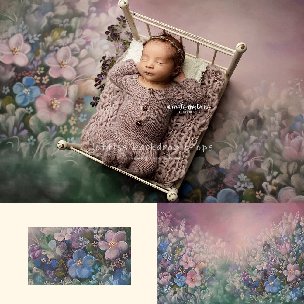 Solid Color Kids Photography Backdrop Art Floral Baby Child Newborn ...