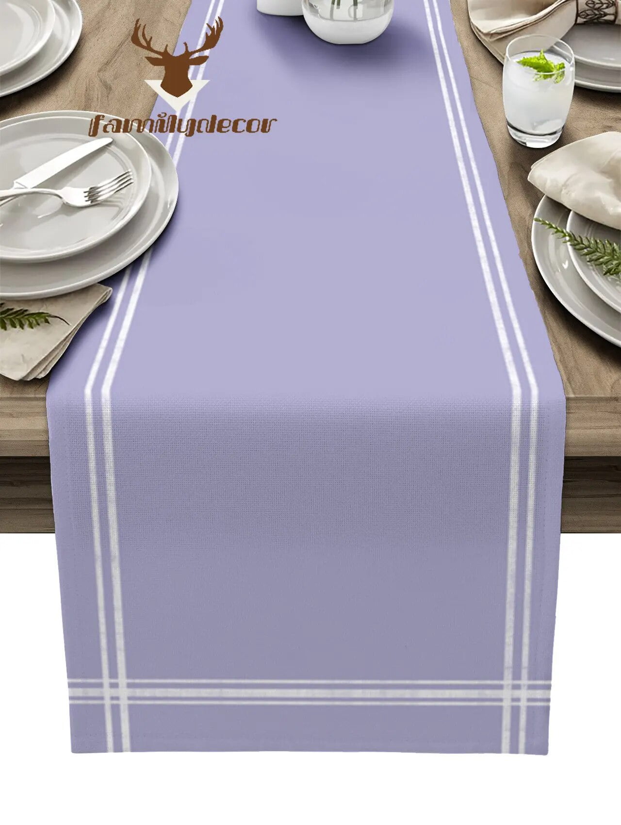 Solid Color Lavender Table Runner Home Wedding Decor Table Flag Mat ...