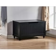 Solid Color Lift Top Storage Bench Chest in Black - Walmart.com