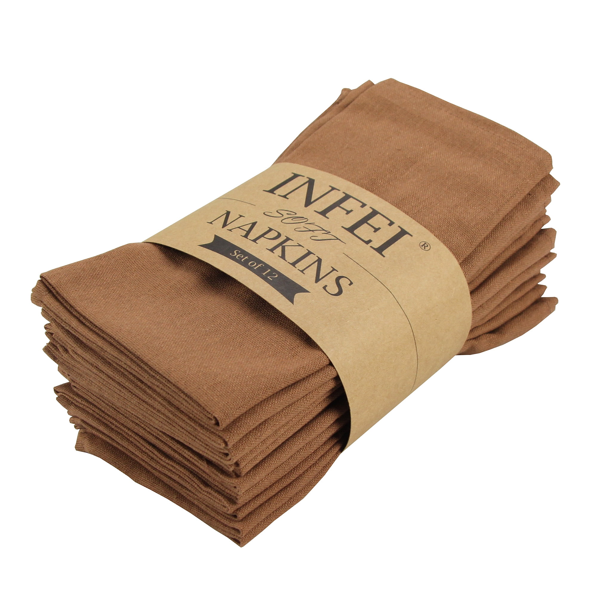 Solid Color Linen Cotton Thin Dinner Cloth Napkins Set of 12 (40 x 40 ...