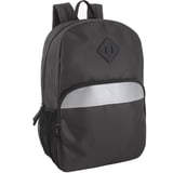 Solid Color Mesh Side Pocket Backpack with Front Reflective Stripe for ...
