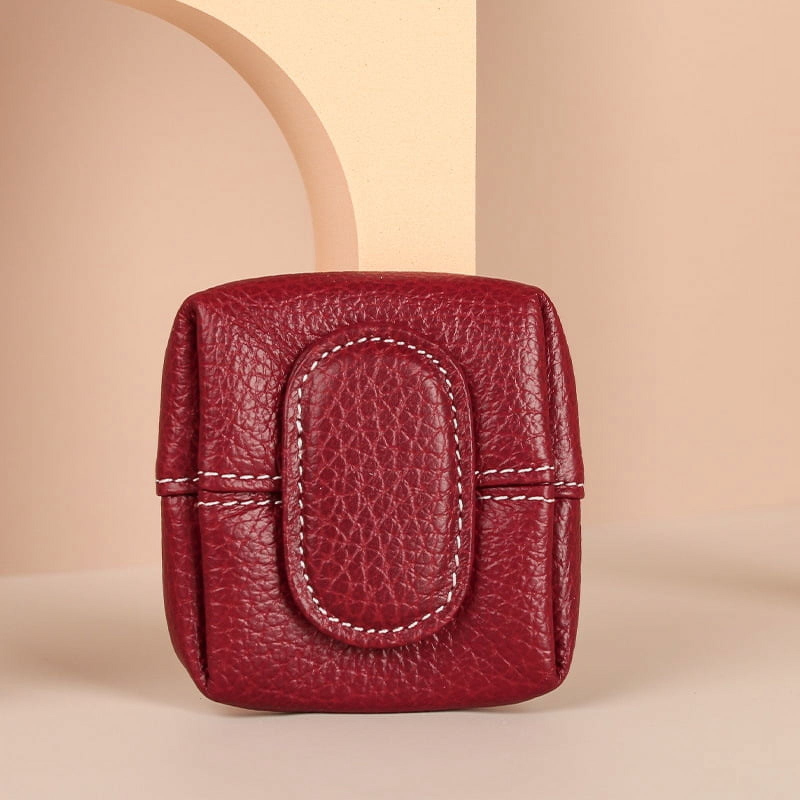 Solid Color Mini Coin Purse,Mini Genuine Leather Coin Purse,PU Leather ...