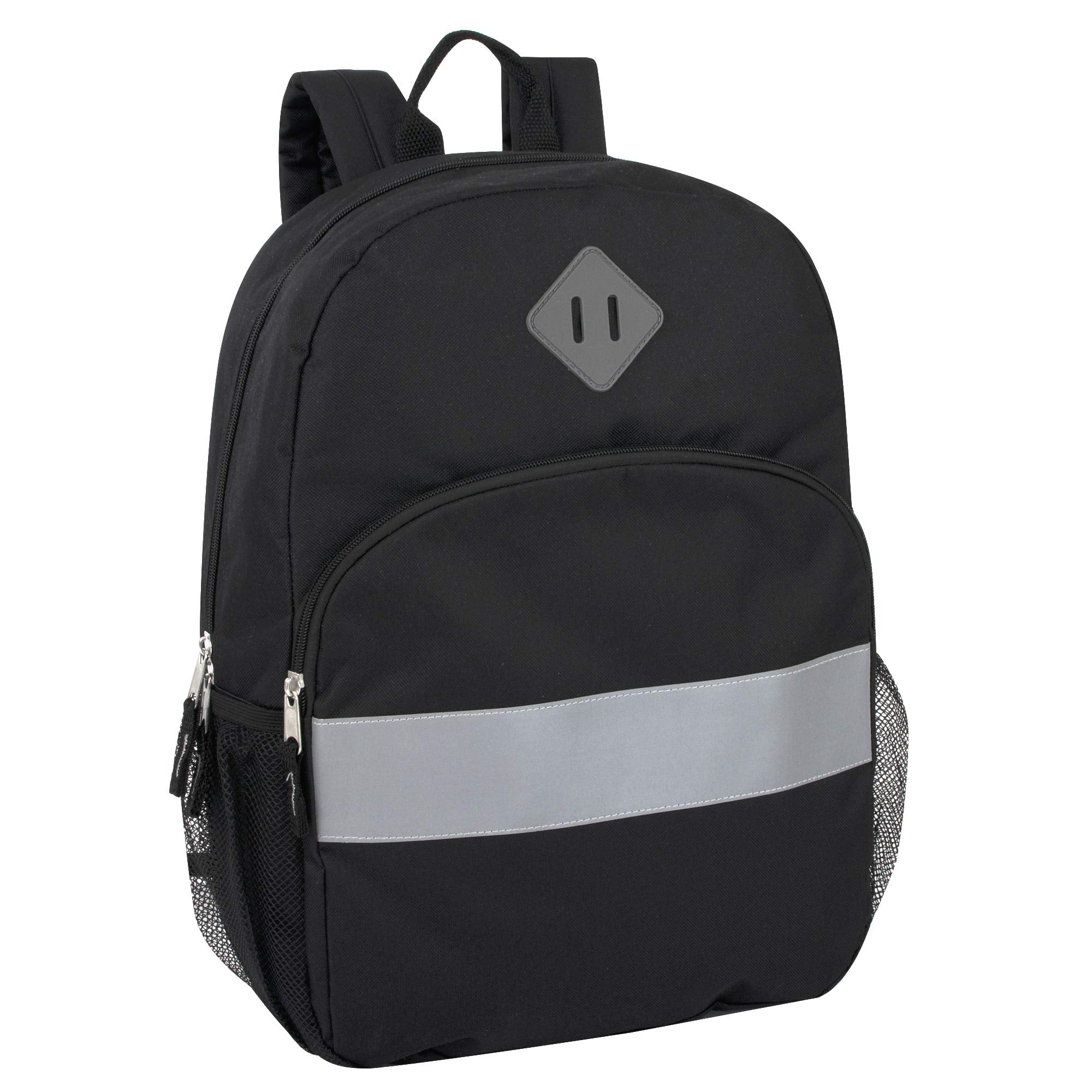 Durable Solid Color Bookbag for School - Backpack with Reflector Strip ...