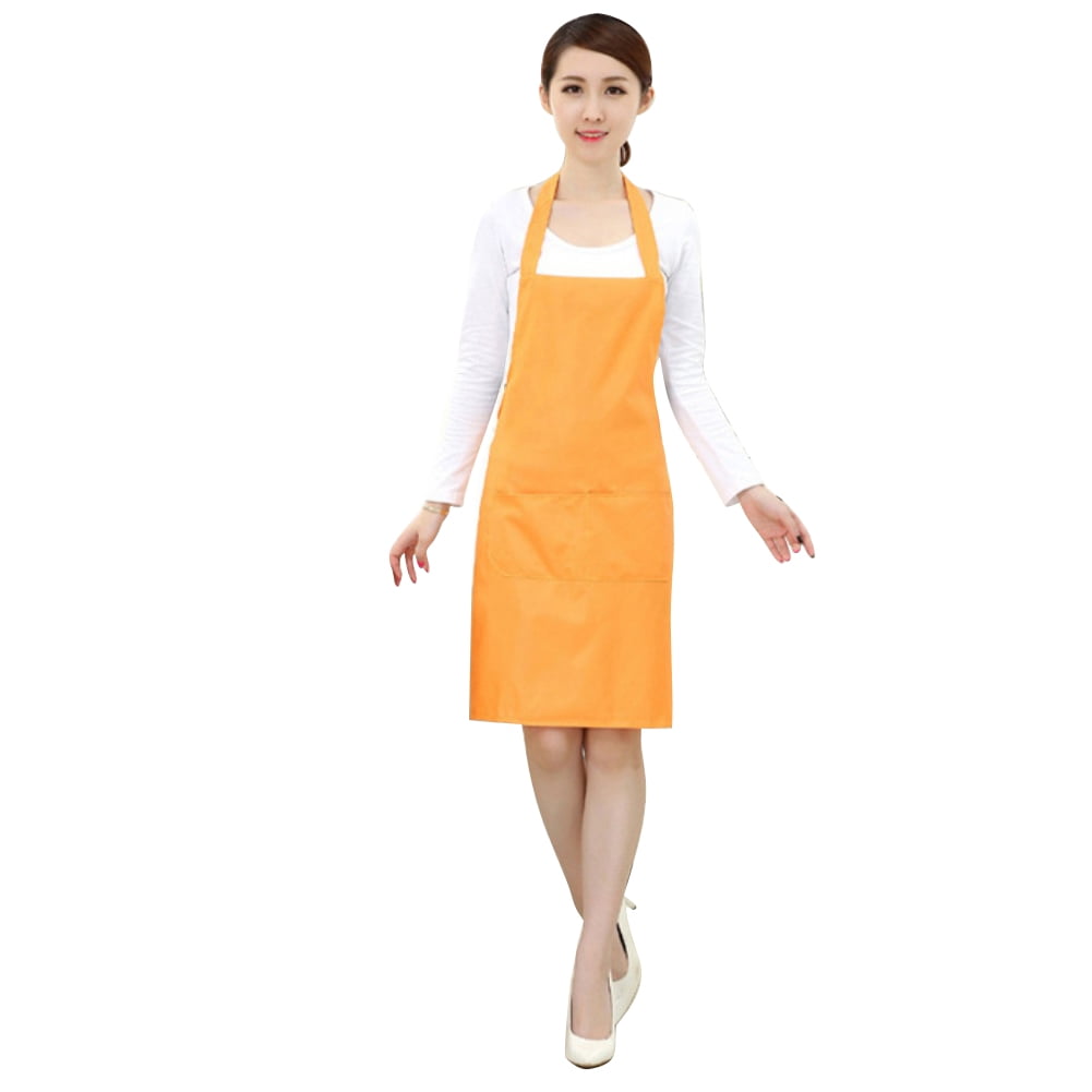 Solid Color Polyester Aprons for Women with Pockets Waterproof ...