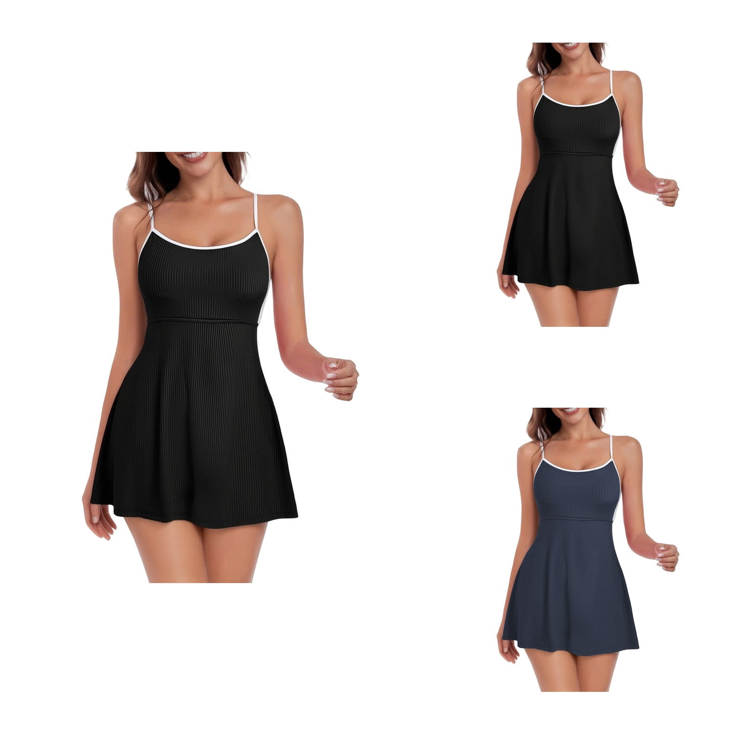 Solid Color Push Up Monokini - Womens One Piece Swimsuit with Tummy ...