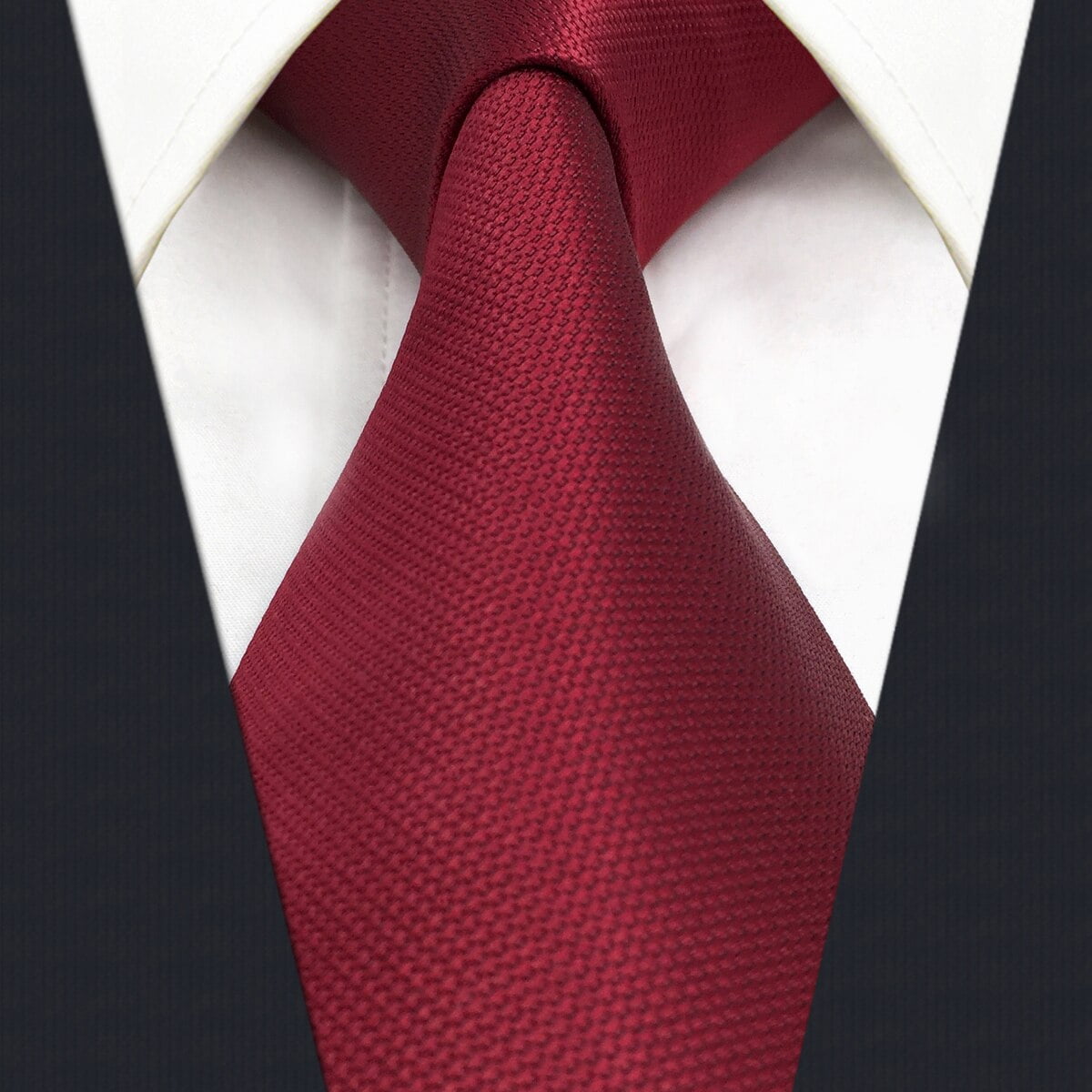 Solid Color Red Wedding Silk Neckties for Men Classic Tie 57.5 inches ...