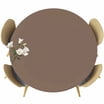 Beige Round Fitted Table Cover White Swan Solid Color Waterproof Table ...