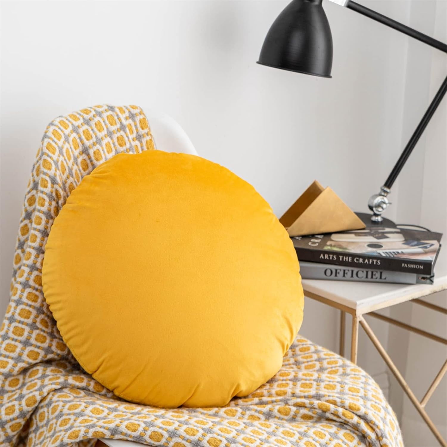 Solid Color Round Throw Pillow Cover with Pillow Insert Round Pillow ...