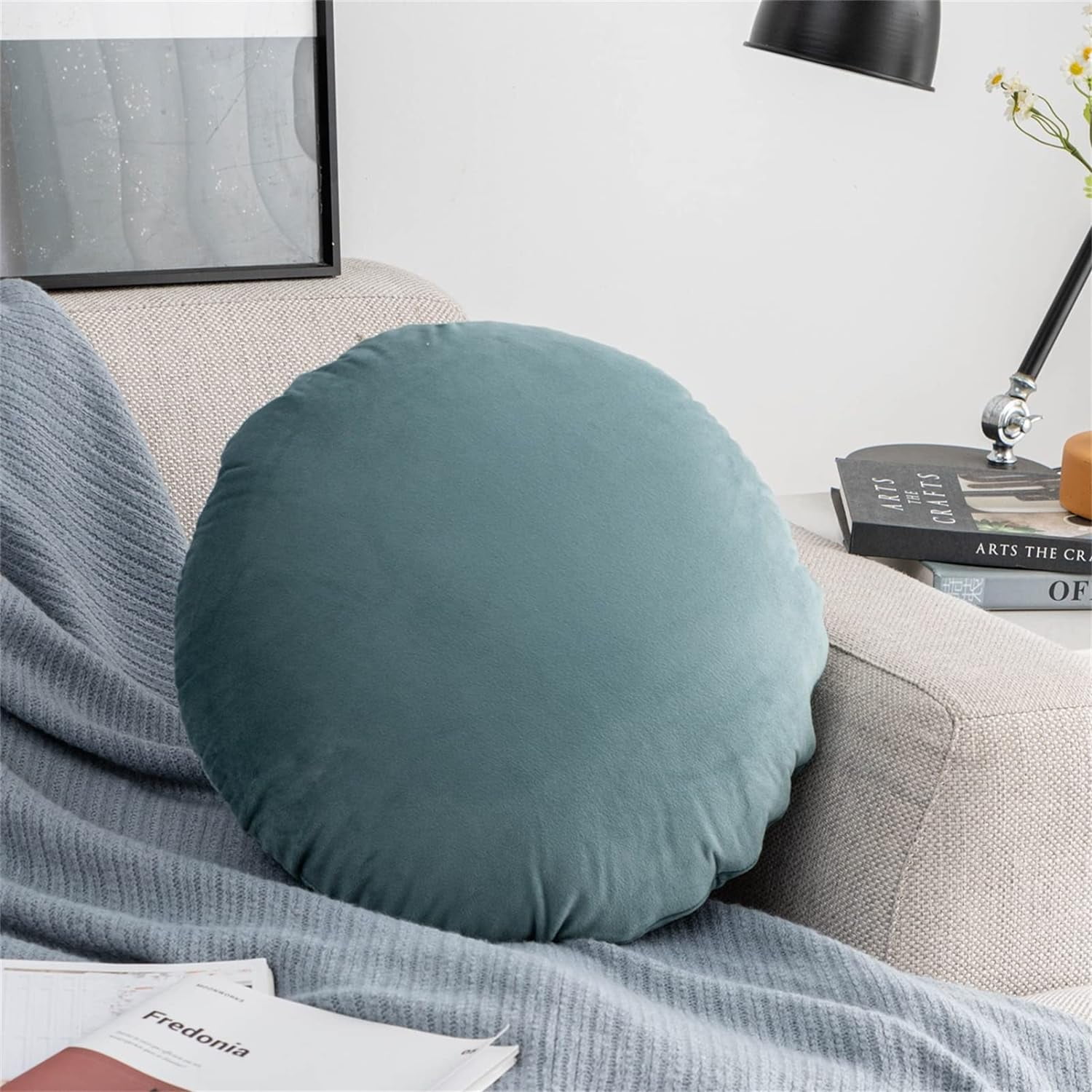 Solid Color Round Throw Pillow Cover with Pillow Insert Round Pillow ...