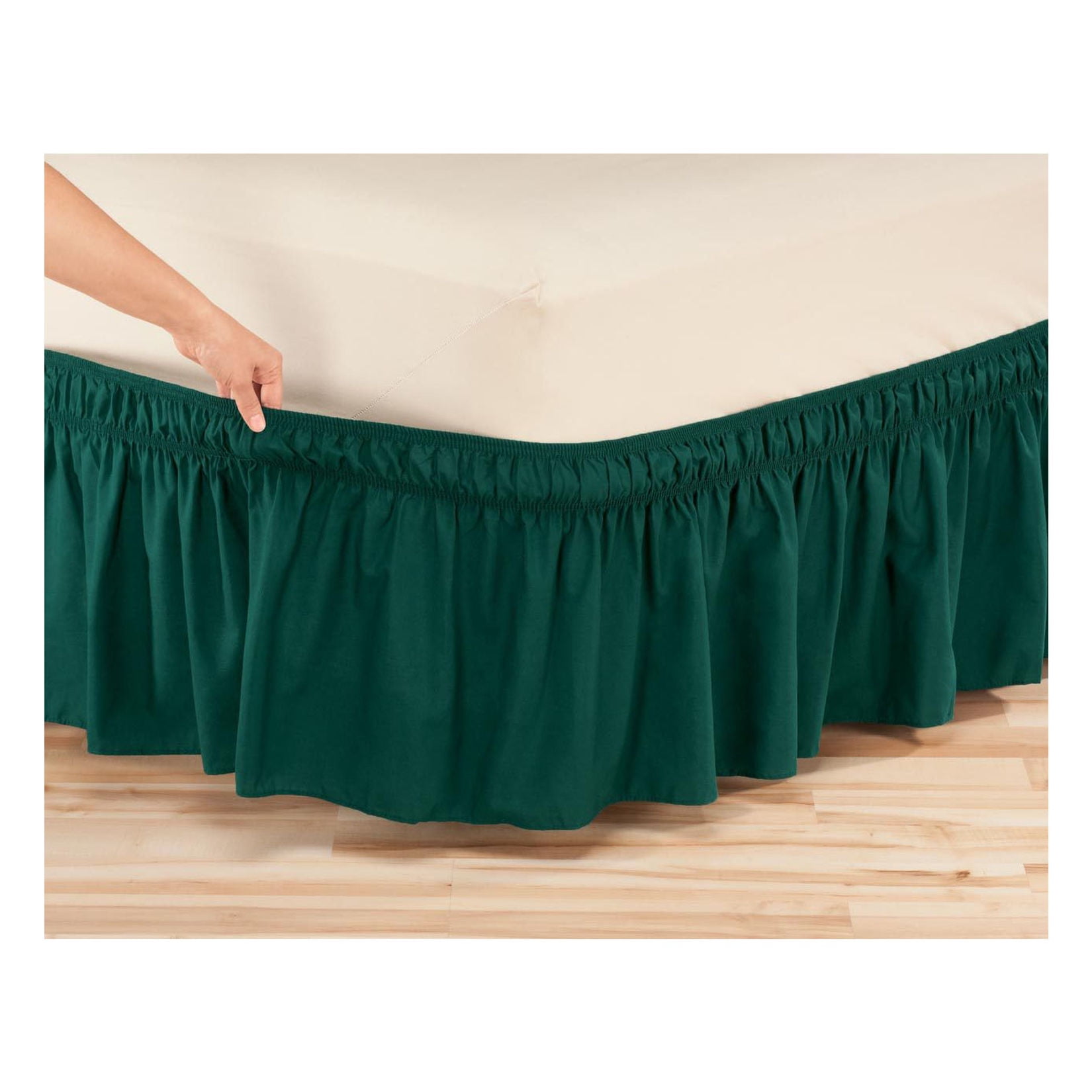 Solid Color Ruffled Bed Skirt, Classic Full Queen Bed Skirt Wrap Around ...