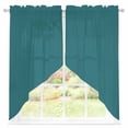Solid Color Sheer Curtains Swag Valances for Windows Teal Rod Pocket ...