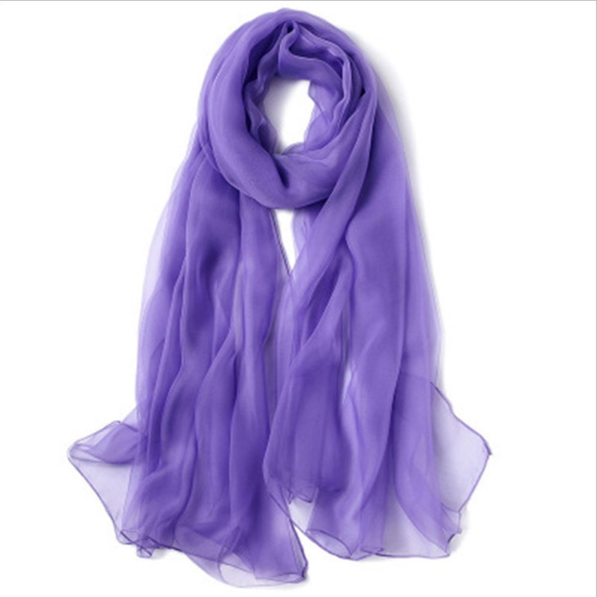 Solid Color Silk Feeling Scarf Fashion Scarves Wrap Long Lightweight ...