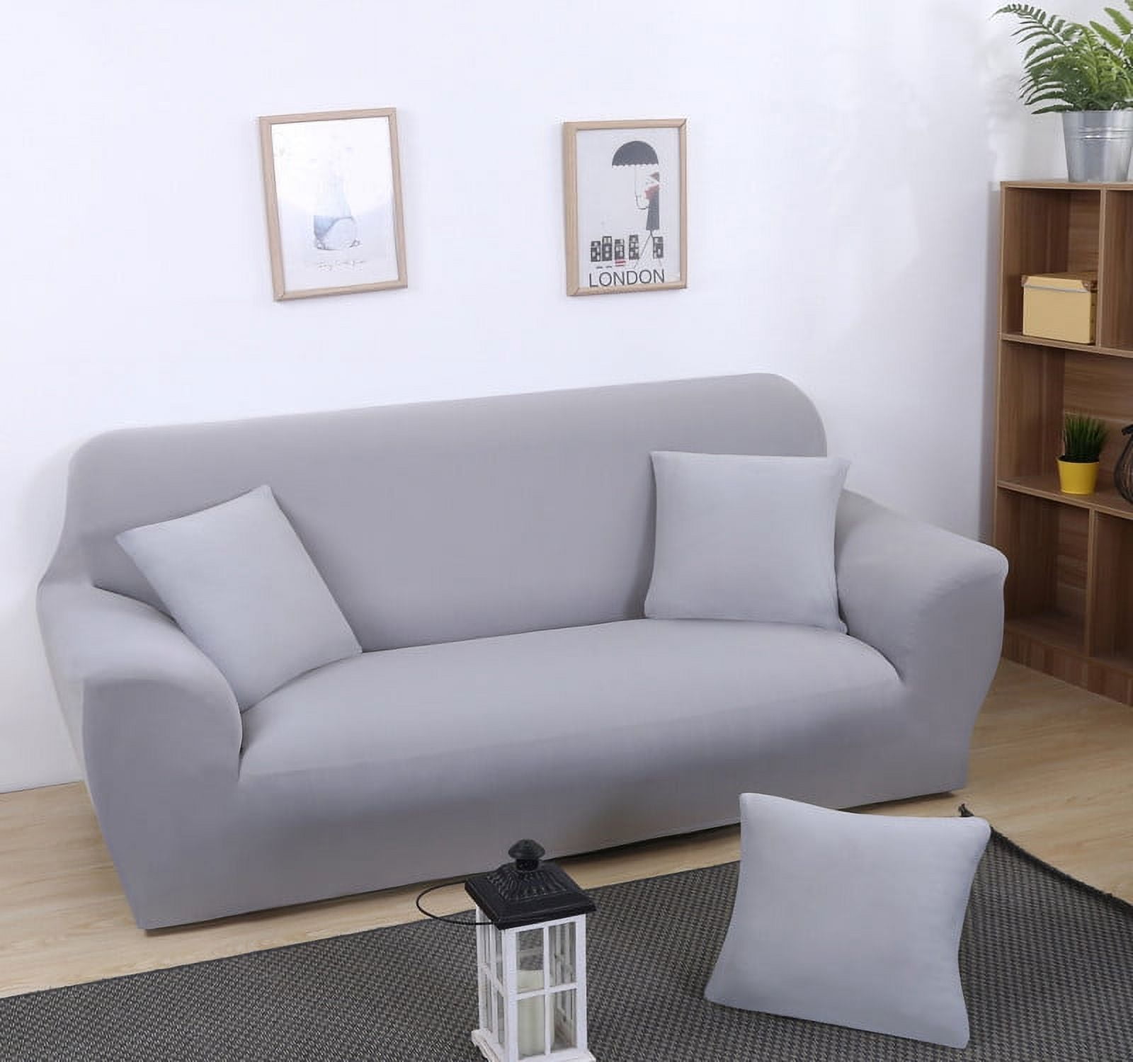 Solid Color Stretch Sofa Covers for Living Room Elastic Couch Chair ...
