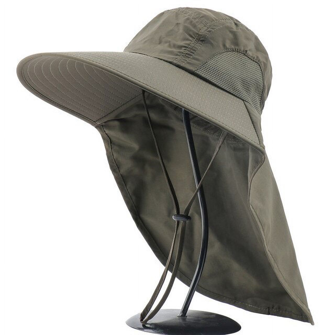 Solid Color Sun Hat Men Women Bucket Hats Neck Flap Outdoor Anti-UV ...
