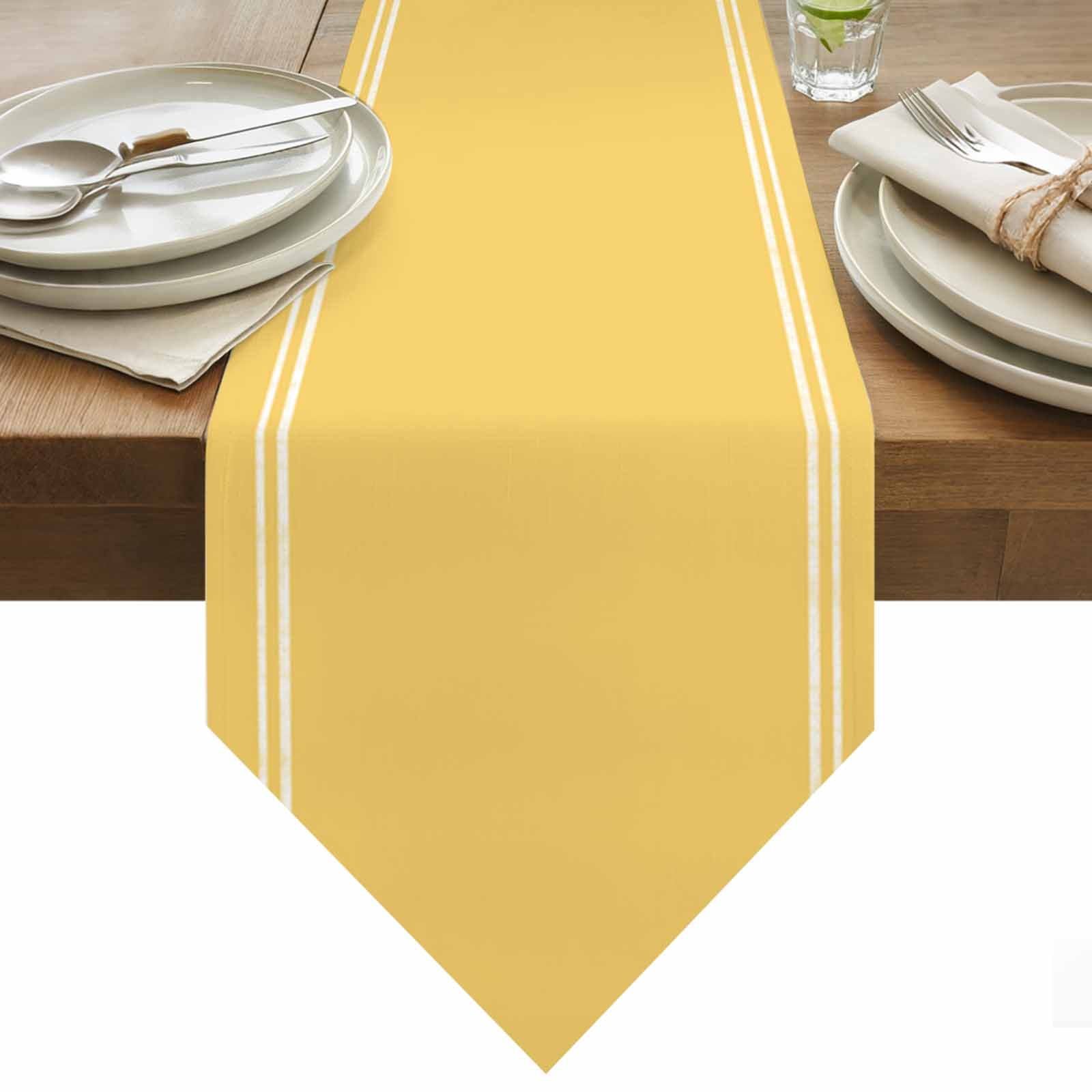 Solid Color Table Runner 60 Inches Long Yellow Table Runners for Dining ...