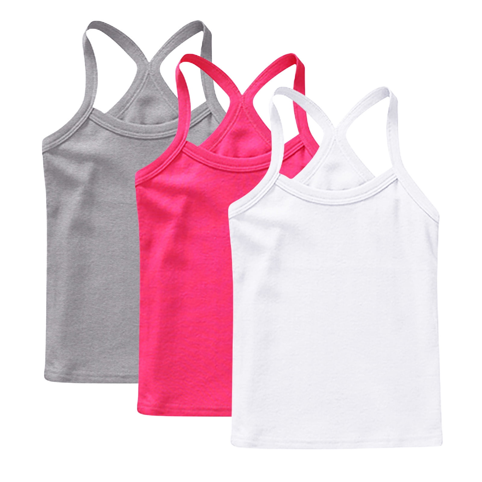 Solid Color Toddler Girl Tank Tops 3-pack Soft and Breathable Cami Tank ...