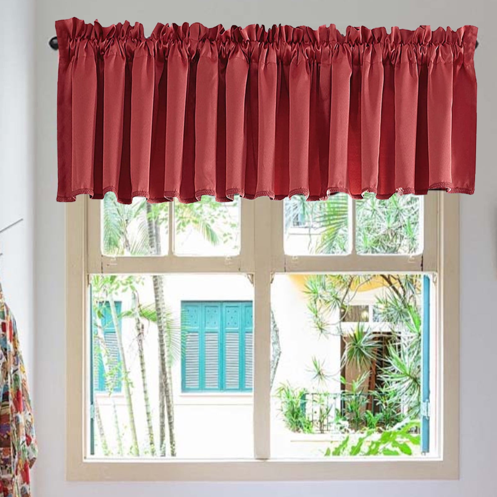 Solid Color Window Valance | Cottage Style Curtain with Rod Pocket ...