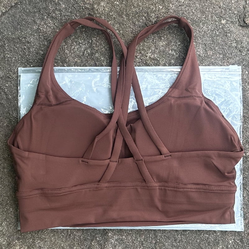 Solid Color Women Cross Back Bra Fitness Underwear Soft Fitness Sport ...