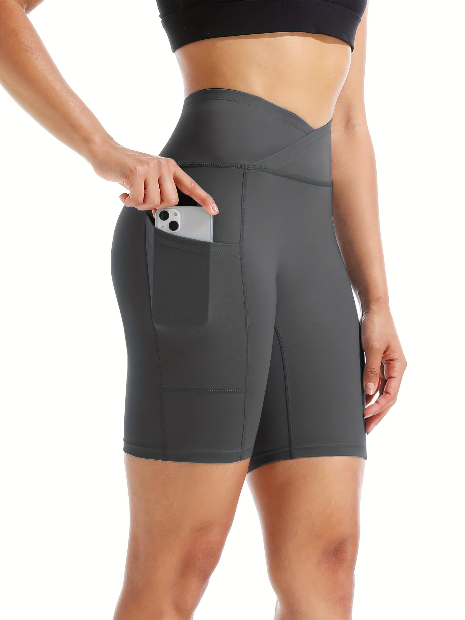 Solid Color Yoga Suits, Women's Activewear, Backless Criss Cross Crop ...