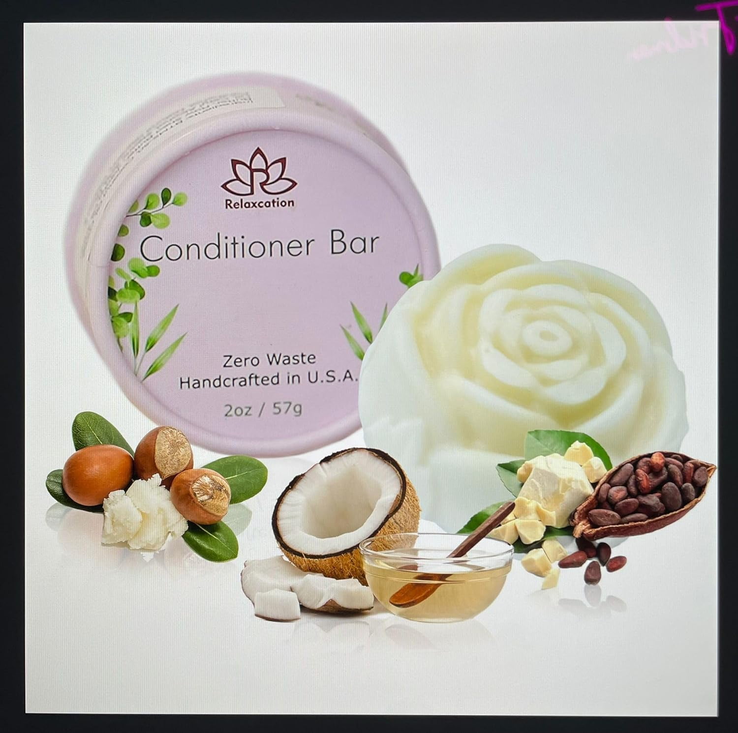 Solid Conditioner Bar for Women Men Unscented Softening Moisturizing Plant-Based Shea Butter ...