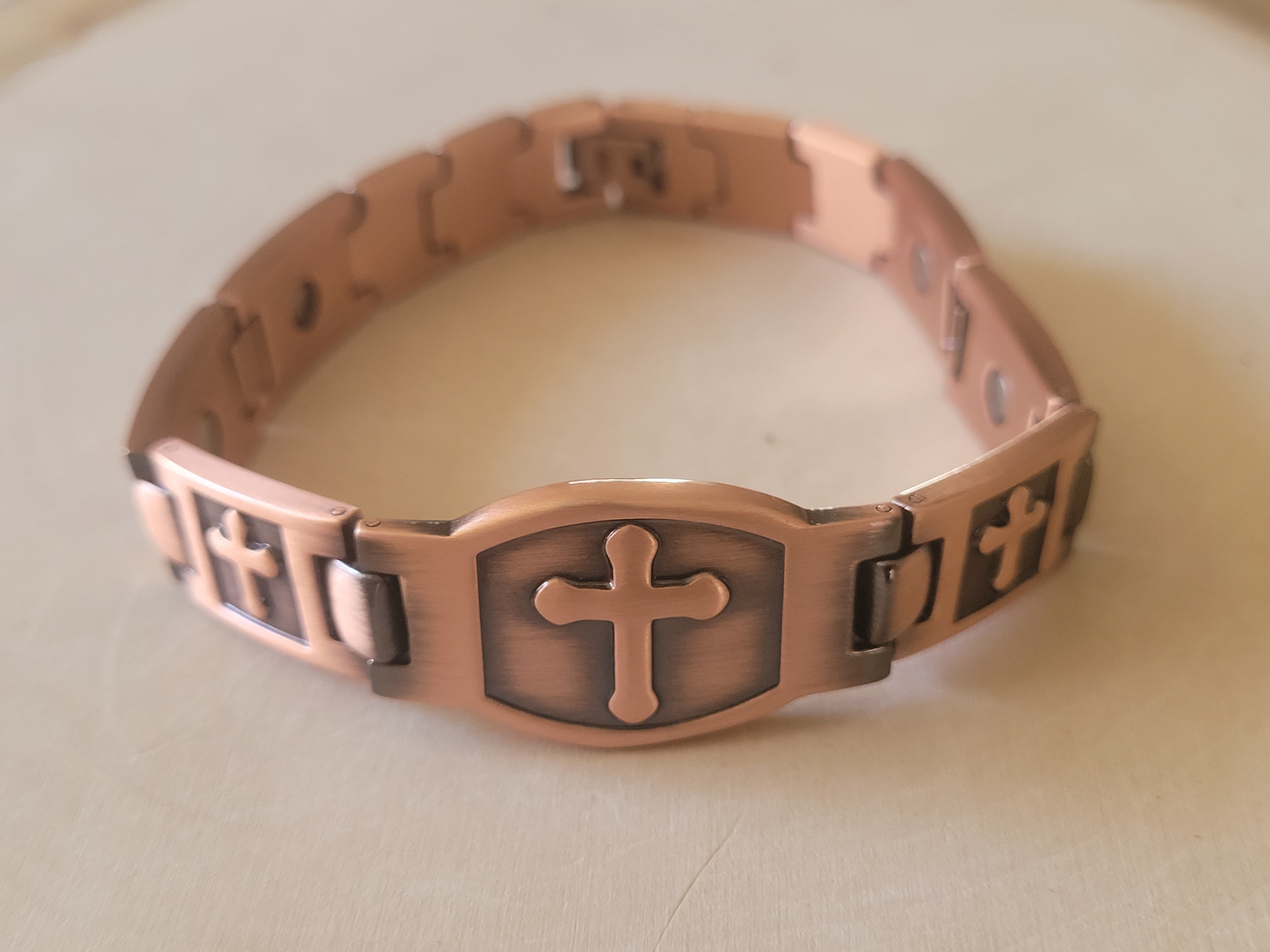 Solid Copper Magnetic Bracelet Pure Copper Arthritis Pain Therapy Link ...