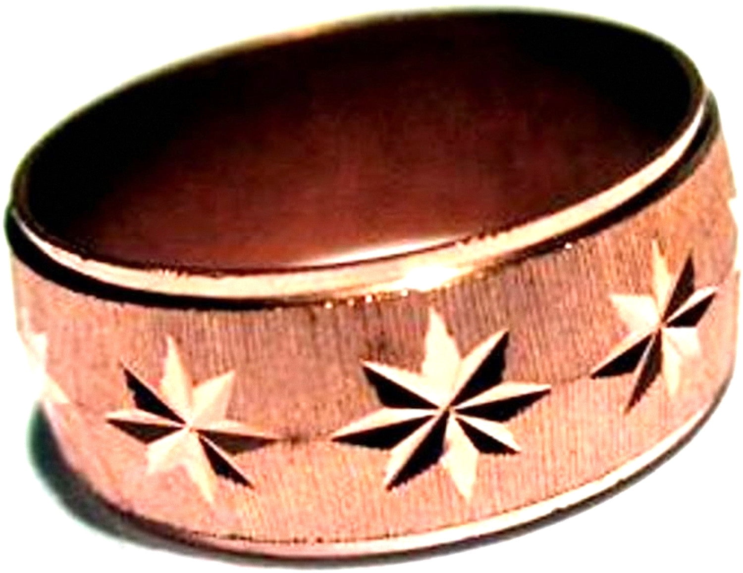 Solid Copper Ring Wide with Sun rays Design Wedding Band Style ...