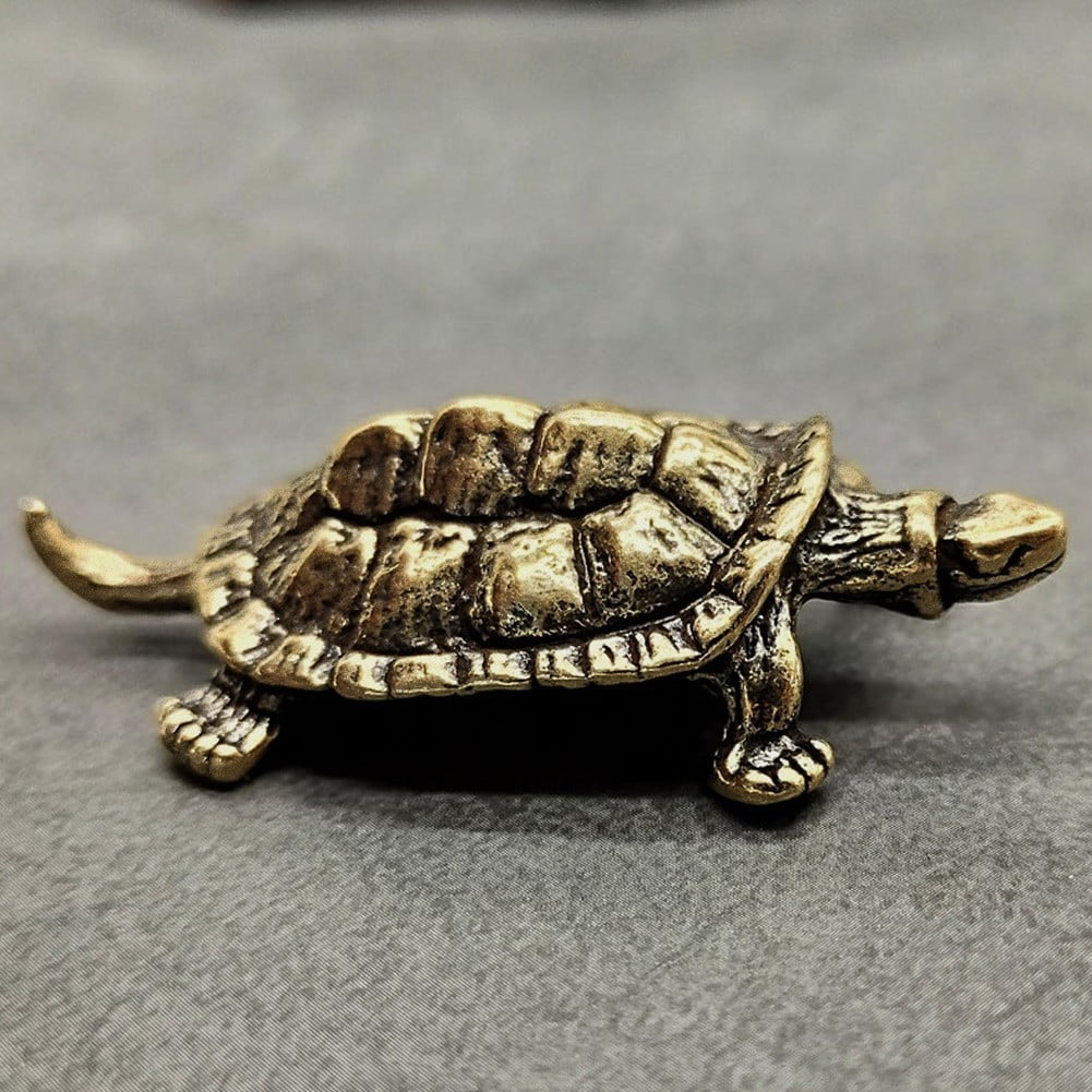 Solid Copper Turtle Sculpture Ornaments Brass Animal Small Statue Desk ...