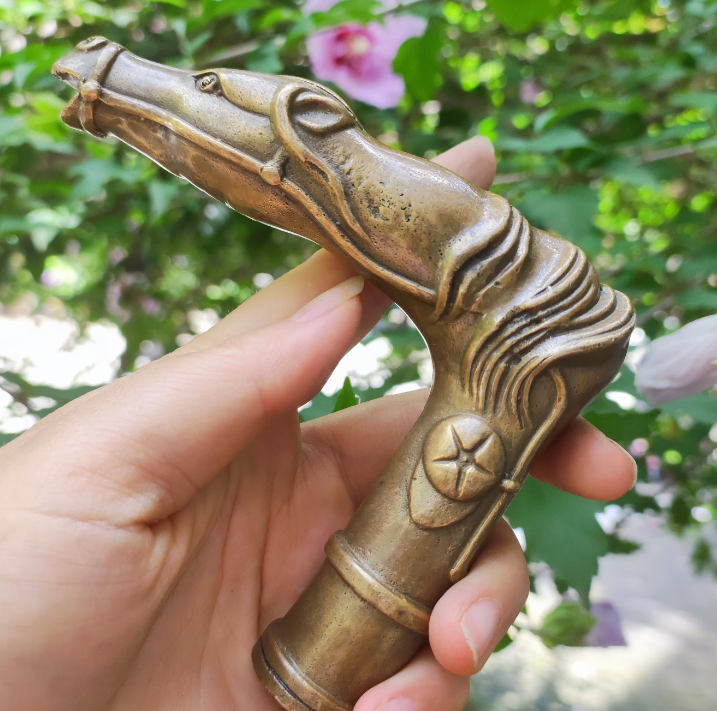 Solid Copper dragon head Cane Ornament Fence Tip Animal dragon Handle ...