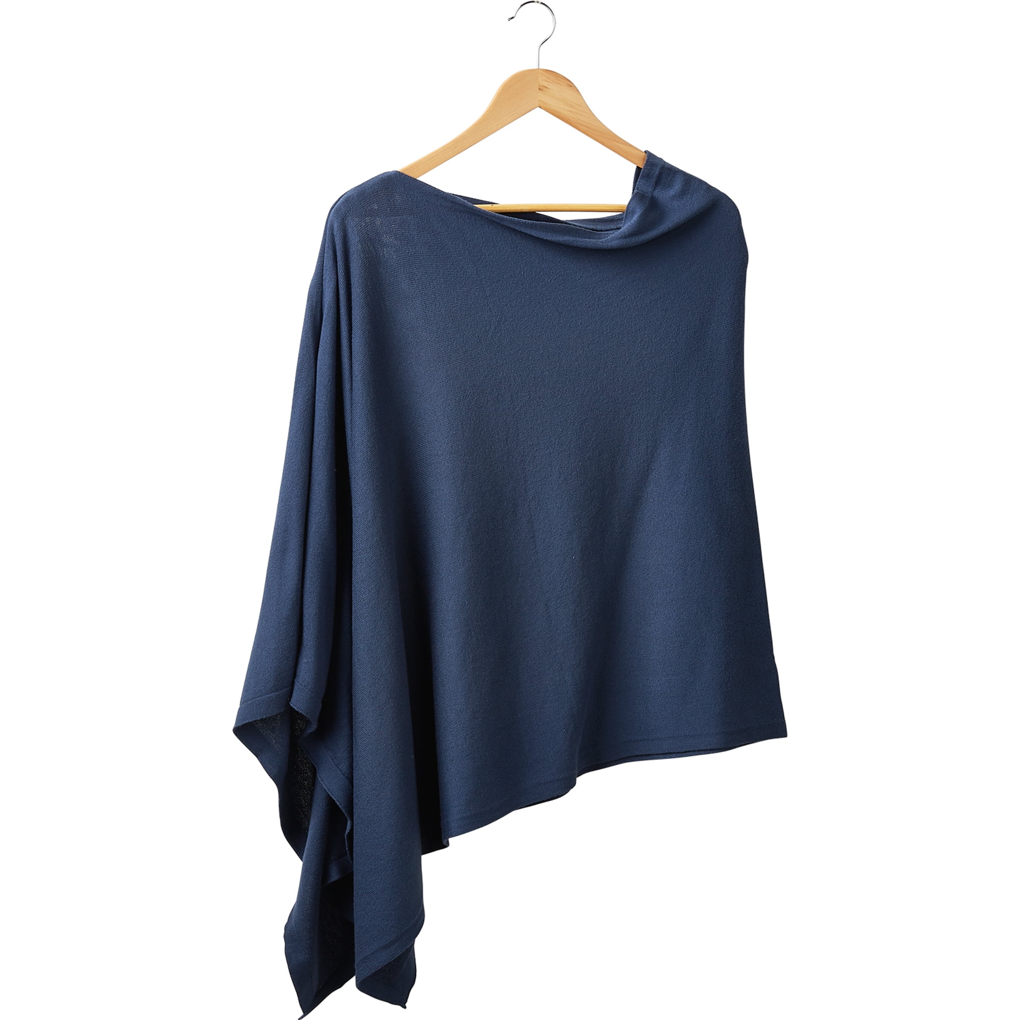 Solid Cotton Poncho, Slate Blue - Walmart.com