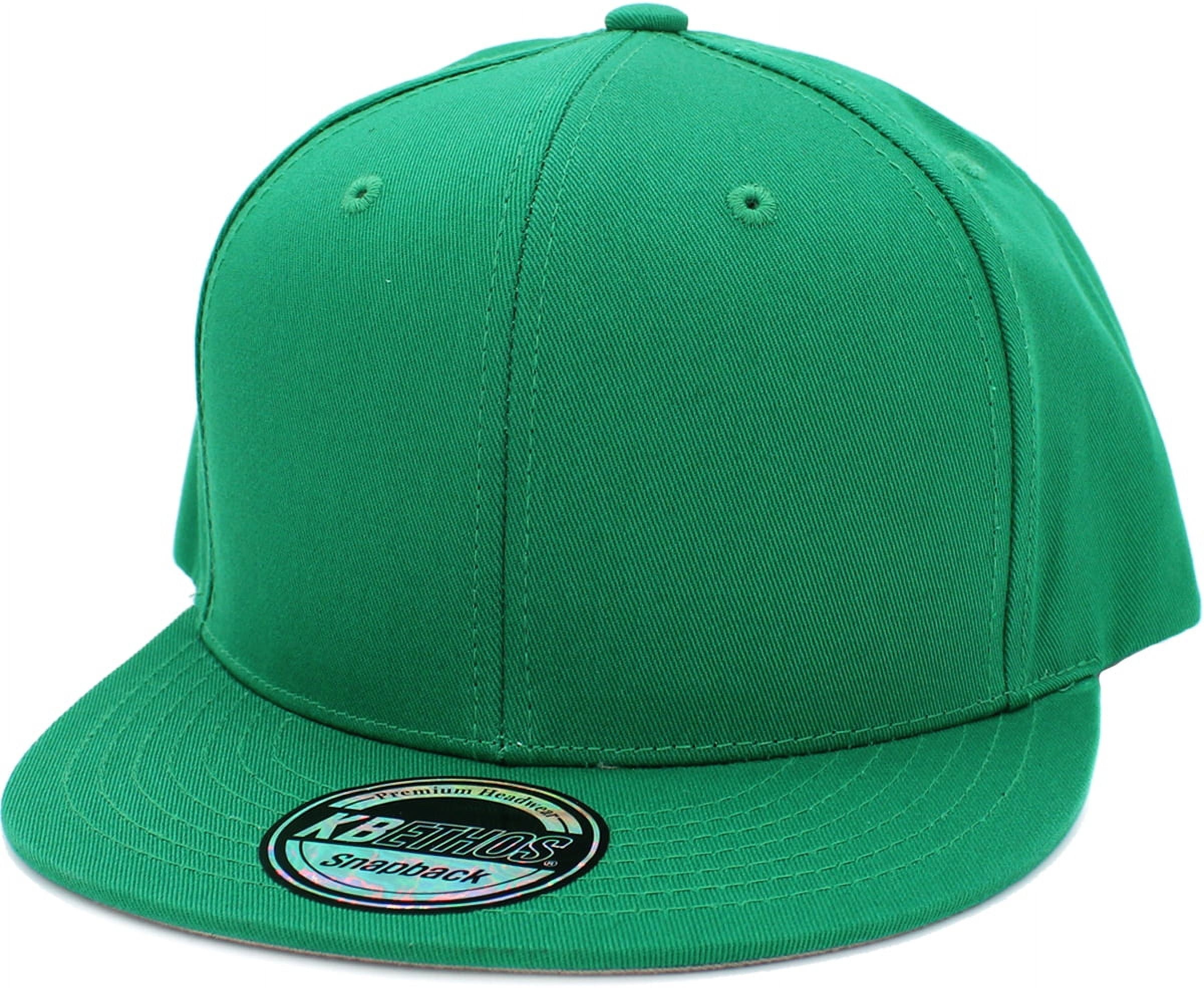Solid Cotton Snapback Flat Brim Baseball Cap Adjustable Classic 6 Panel Hat - Walmart.com