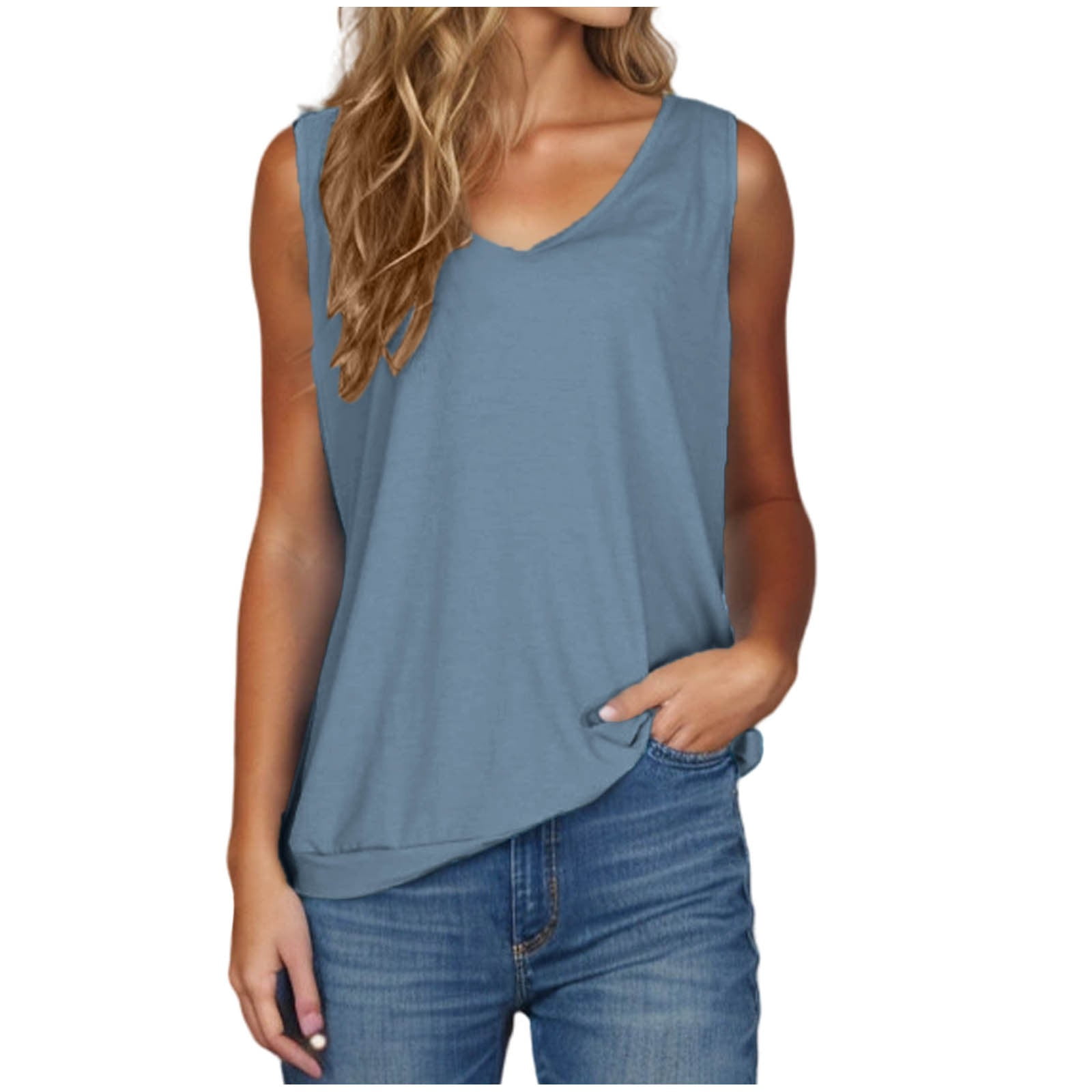 Solid Cotton Tank Tops for Women under 10$ Loose Fit Relaxed Casual ...