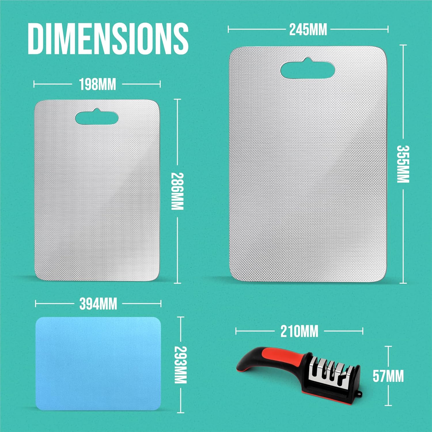 Solid Cutting Board 2-Pack - Non Toxic Stainless Steel Kitchen ...