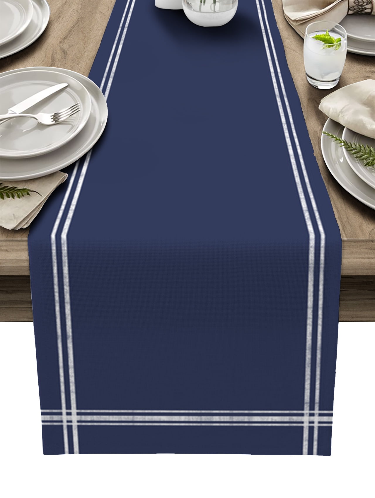 Solid Dark Blue, Table Runner Pure Color Tablerunners 13 x 108 Inch ...