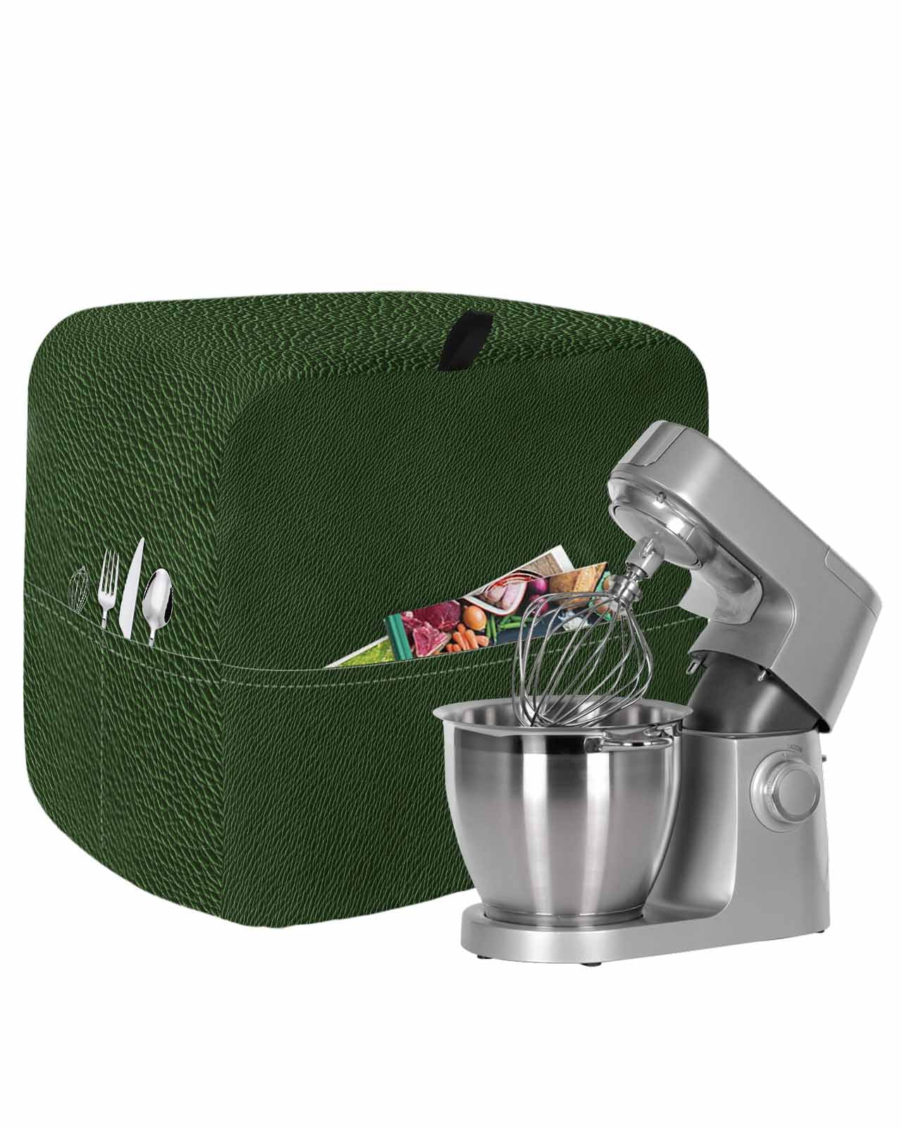 Solid Dark Green Stand Mixer Dust Cover with Storage Pocket & Handles ...