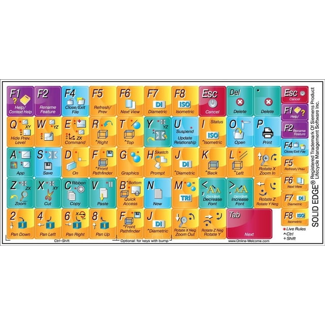 Solid Edge Shortcut Editing Keyboard Stickers - Walmart Business Supplies