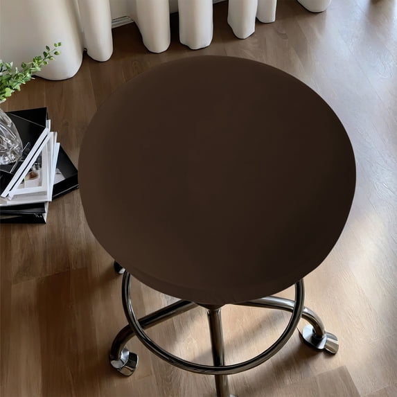 Solid Elastic Milk Silk Round Stool Cover Bar Lift Chair Cover Upgrade ...