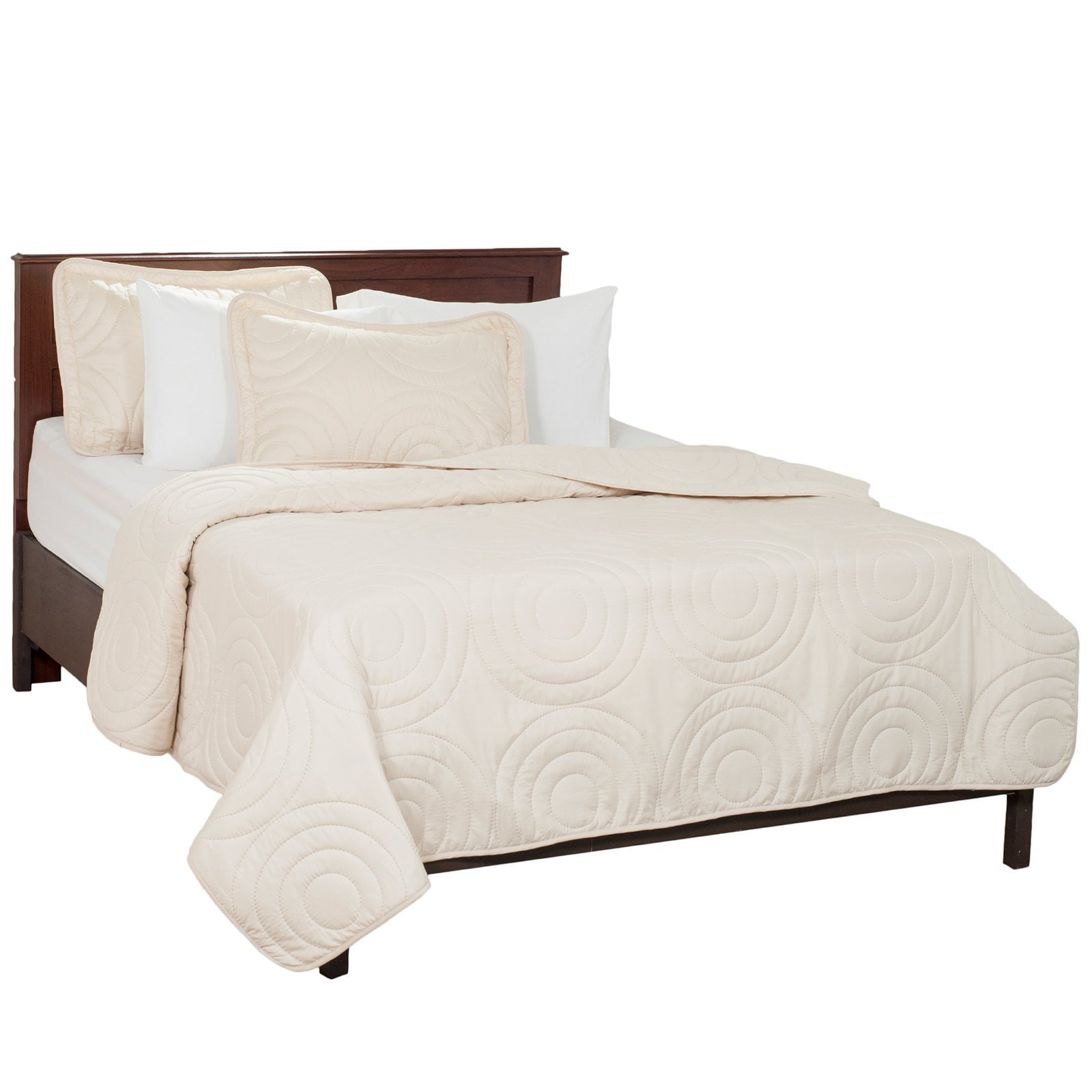 Solid Embossed 3-Piece Quilt Set by Lavish Home - Walmart.com