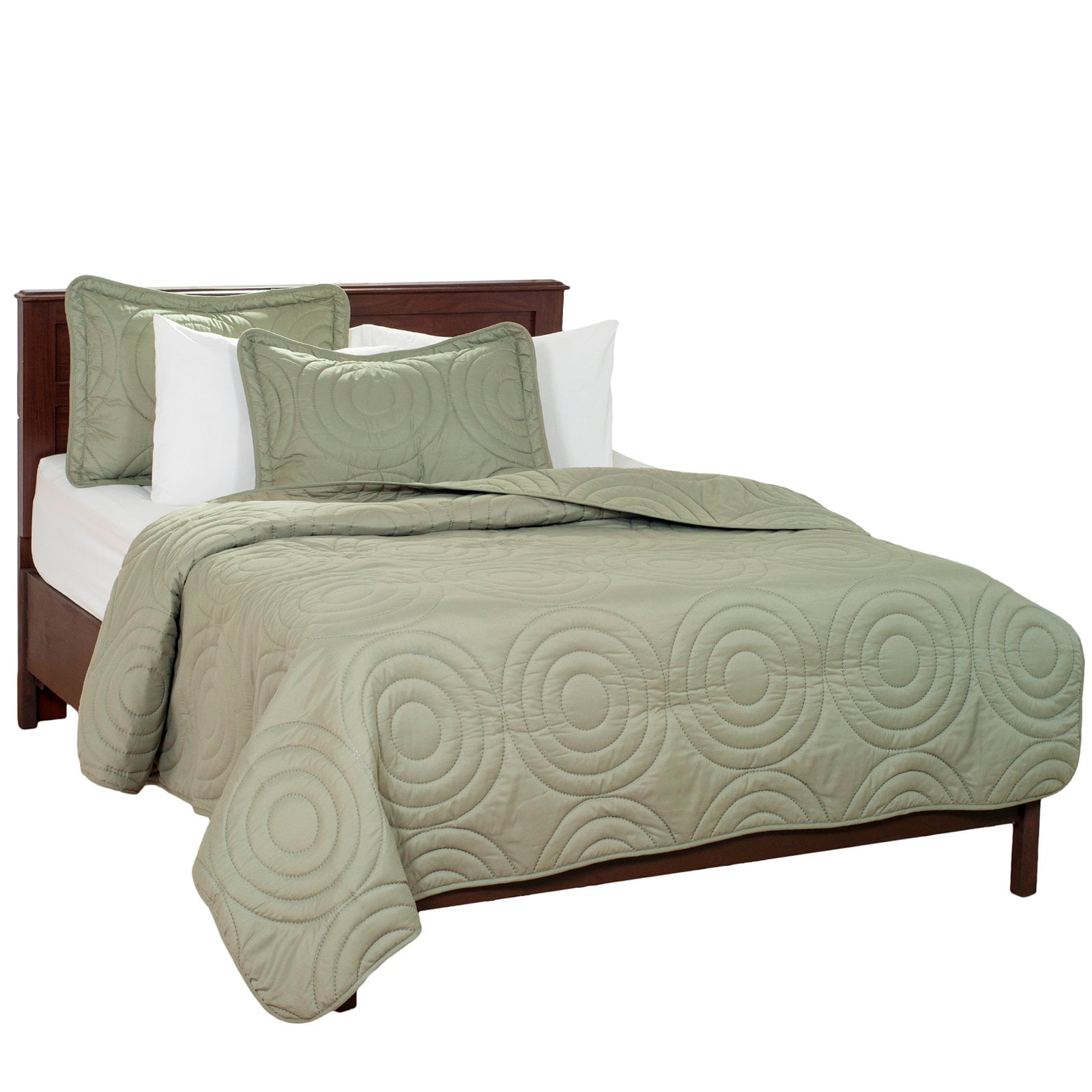 Solid Embossed 3-Piece Quilt Set by Lavish Home - Walmart.com