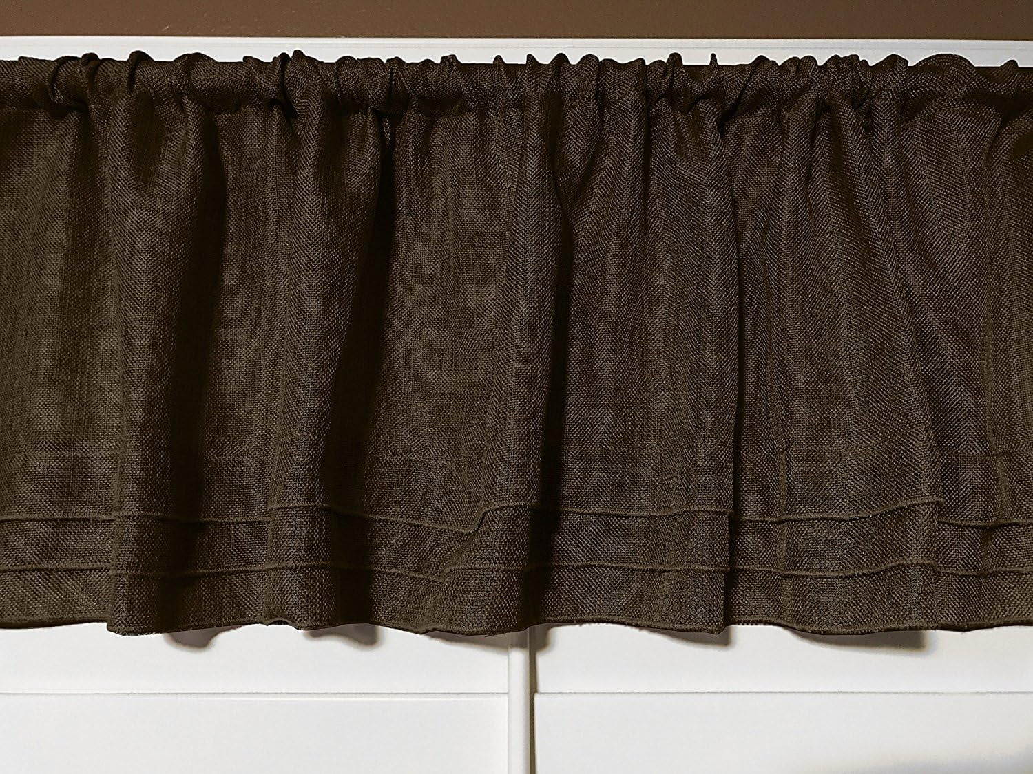 Solid Faux Linen Pleated Valance Window Treatment/Decor 56"X14" Inch ...