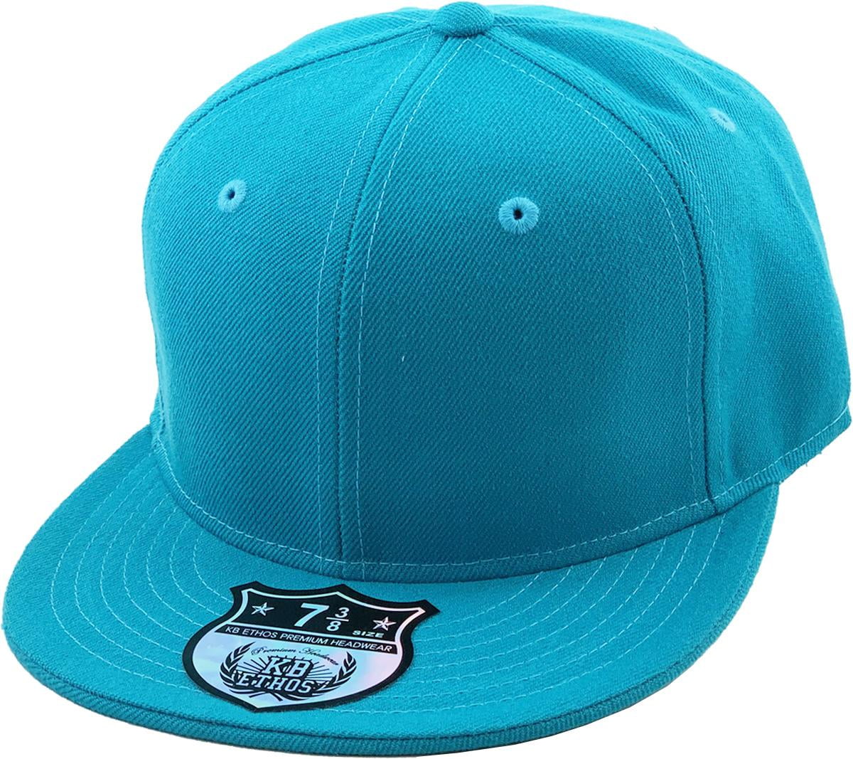 Solid Flat Brim Bill Fitted Baseball Cap - Walmart.com