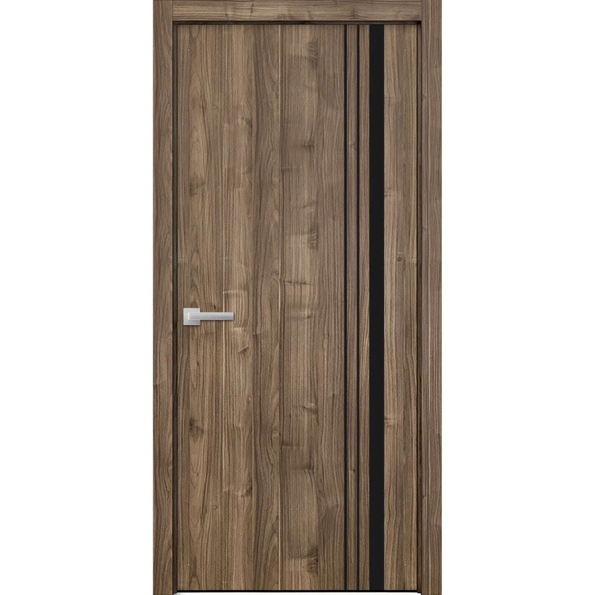 Solid French Door 18 x 80 inches | Planum 0011 Walnut with Frosted ...
