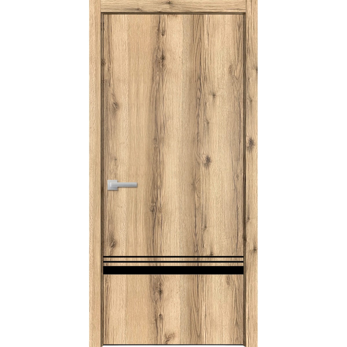 Solid French Door 42 x 84 inches | Planum 0012 Oak with Frosted Glass ...