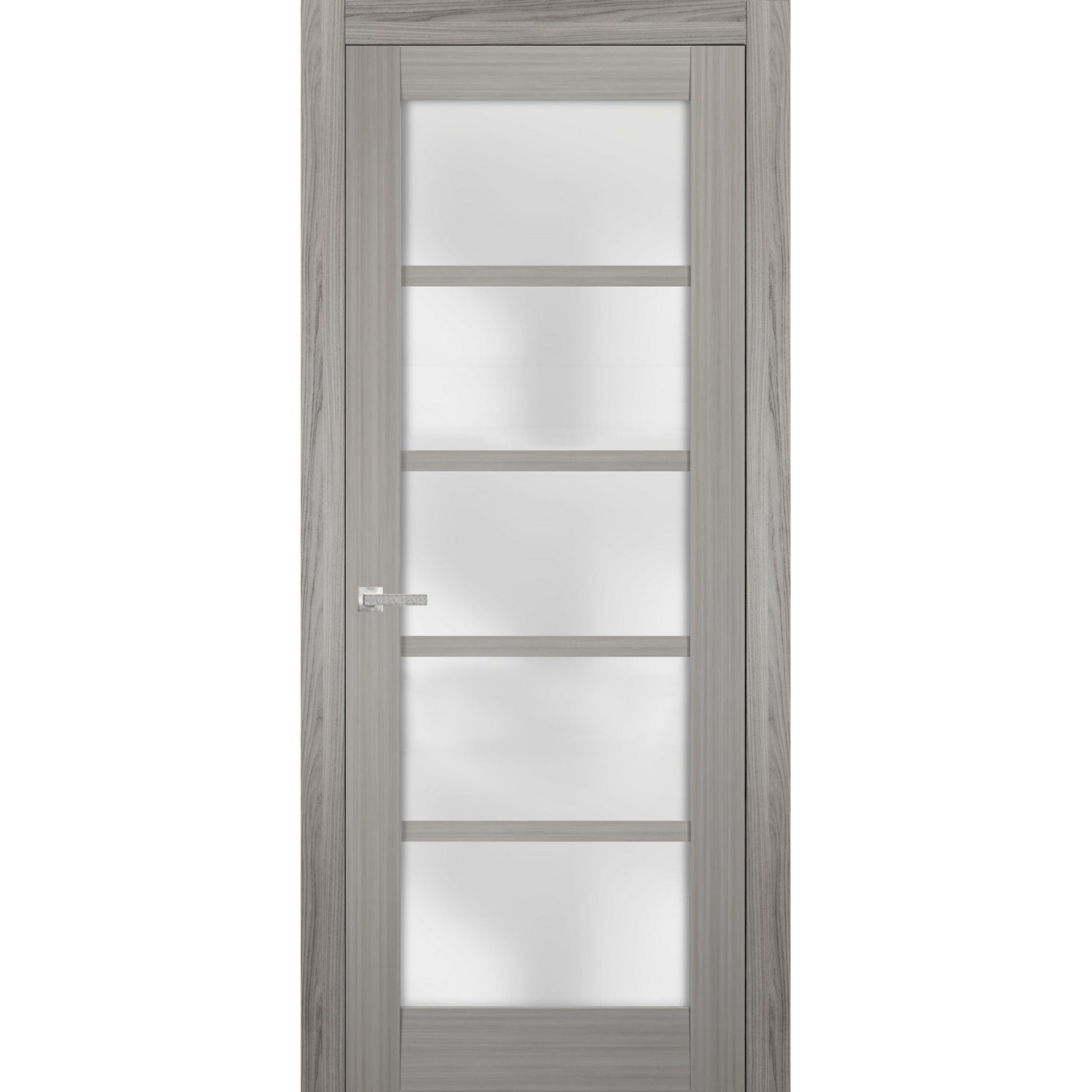 Solid French Door Frosted Glass 18 x 84 inches | Quadro 4002 Grey Ash ...
