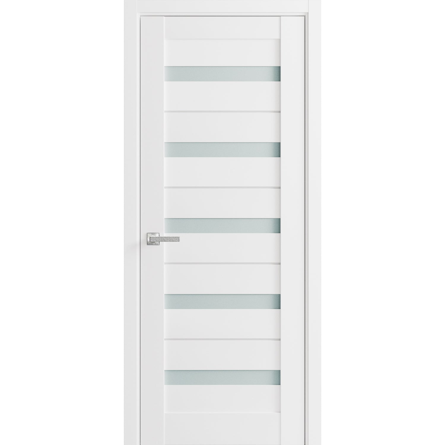 Solid French Door Frosted Glass 42 x 84 inches | Quadro 4445 White Silk ...